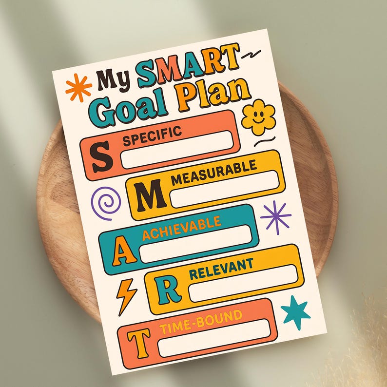 SMART Goals Printable | Goal Setting Worksheet for Kids & Students ...