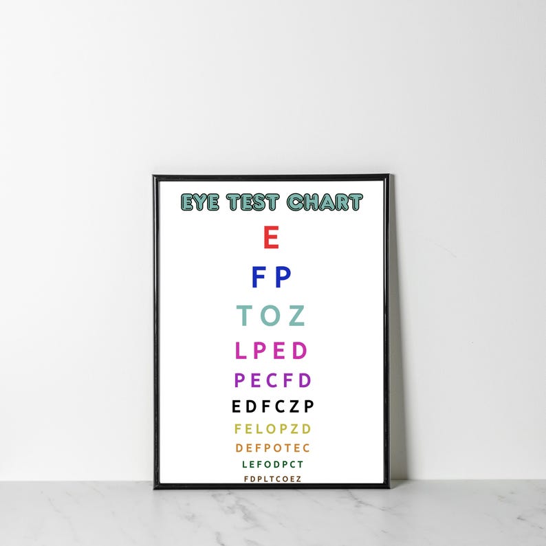 Printable Eye Chart PDF | Minimalist Vision Test Chart | Snellen Style ...