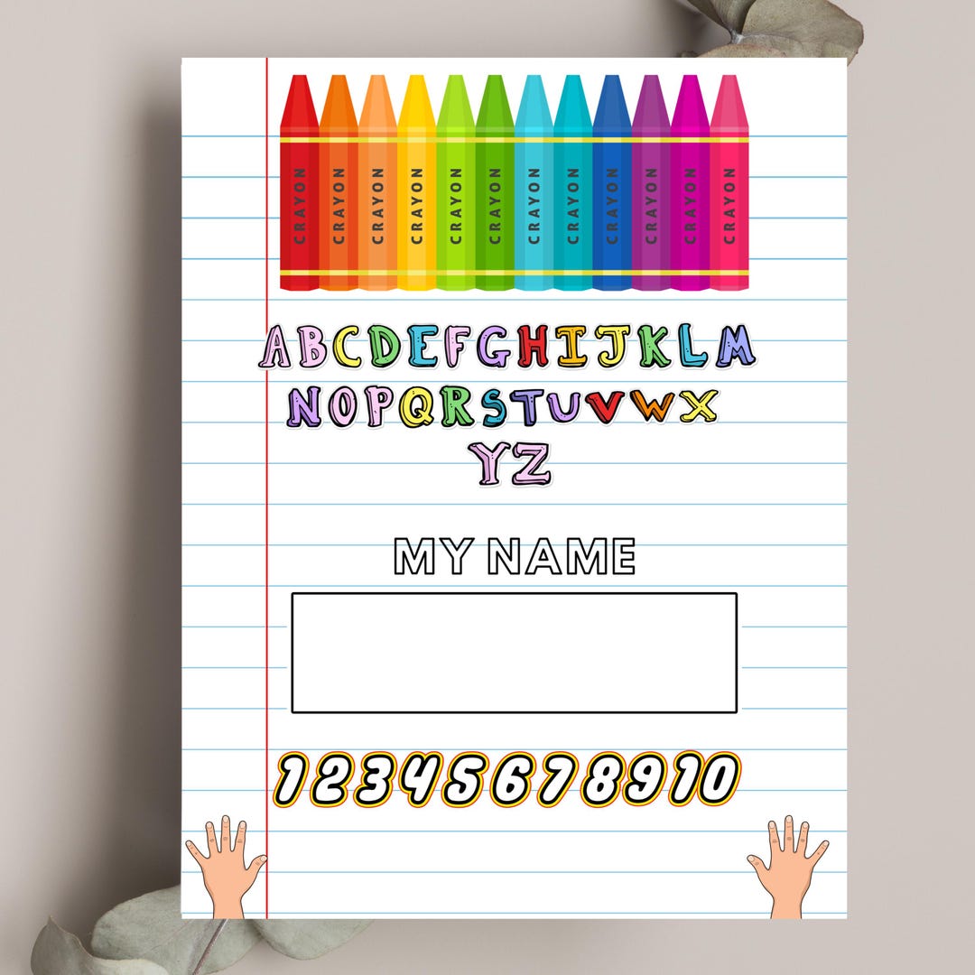 Crayon Theme Student Desk Name Tag: Alphabet, Numbers 1-20 (PDF ...