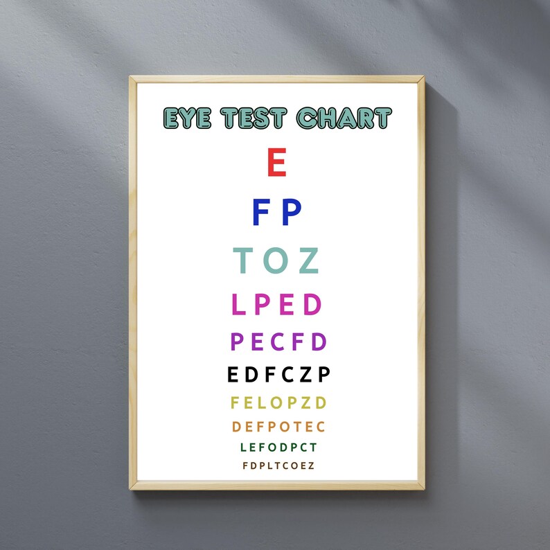 Printable Eye Chart PDF | Minimalist Vision Test Chart | Snellen Style ...