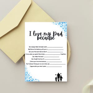Father's Day Printable for Kids | I Love My Dad Worksheet | Father's ...