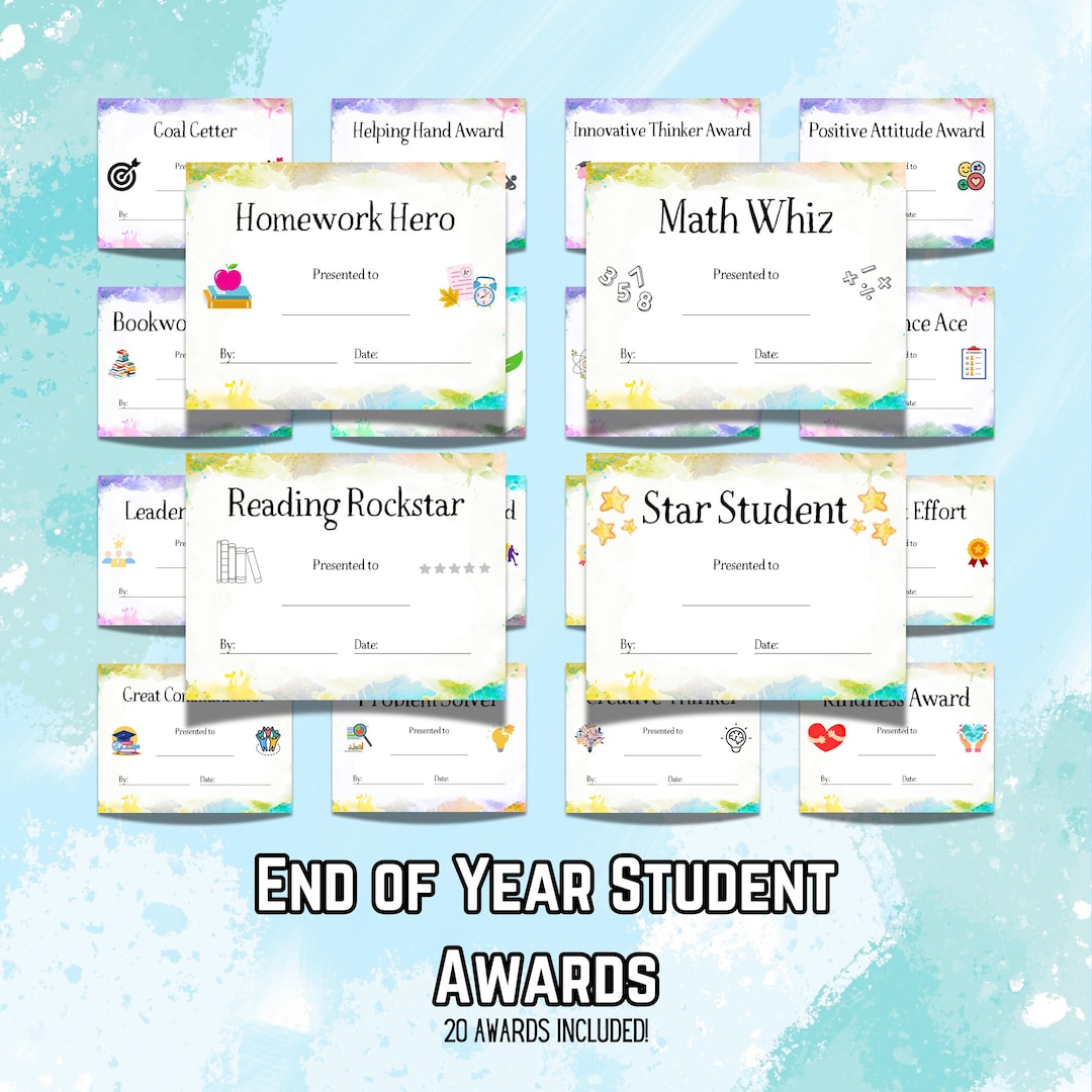 Printable Student Award Certificates: Star Student, Reading Rockstar ...