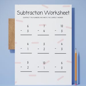 Subtraction Printable Sheets | Math Activity Pages | Homeschool ...