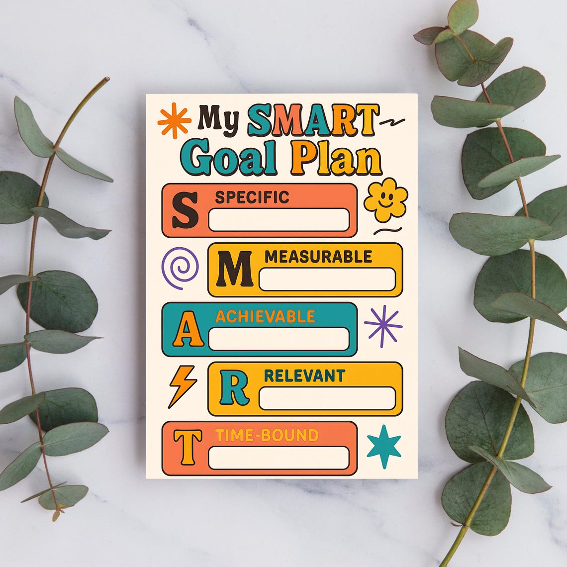 SMART Goals Printable | Goal Setting Worksheet for Kids & Students ...
