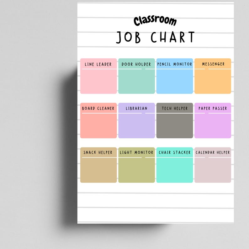 Classroom Job Chart Printable | Reusable Teacher Resource | A4 & US ...