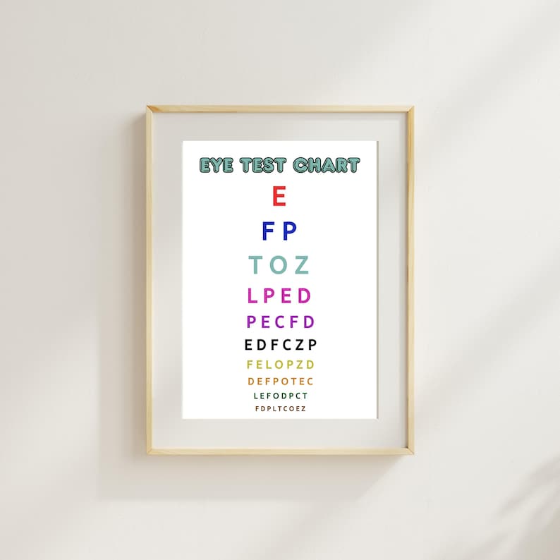 Printable Eye Chart PDF | Minimalist Vision Test Chart | Snellen Style ...