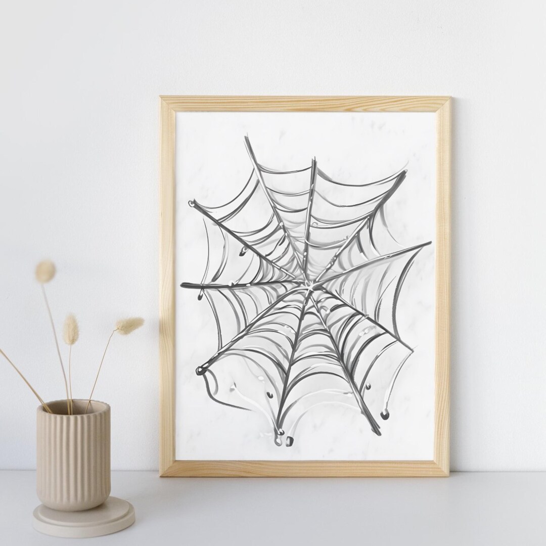 Gray Cobweb Wall Art Printable, Cobweb Printable, Instant Download ...