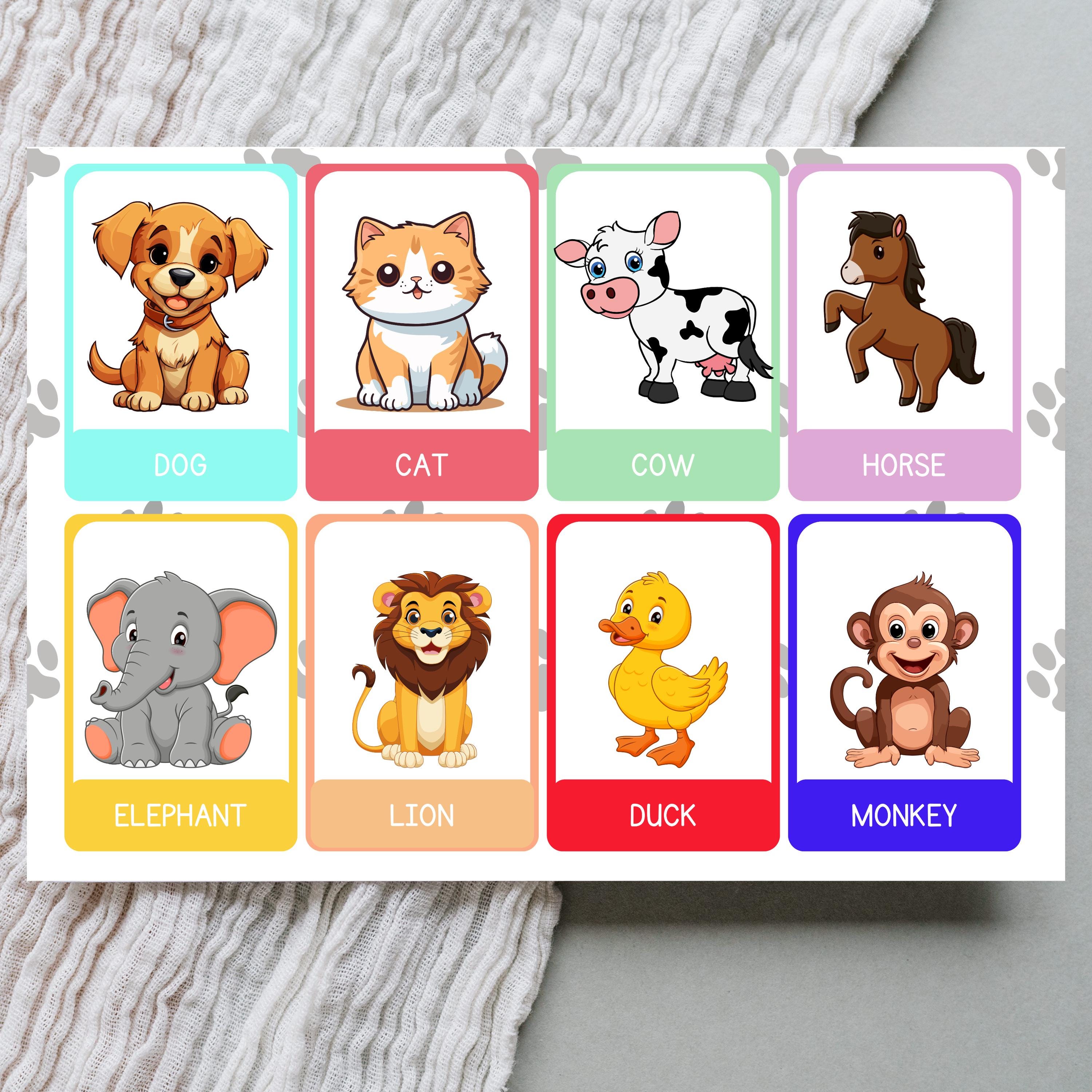 Animal Flashcards Printable PDF | Preschool & Toddler Learning Cards ...