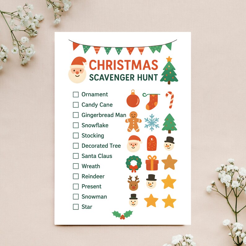 Kids Christmas Scavenger Hunt Printable Game for Holiday Fun - Etsy