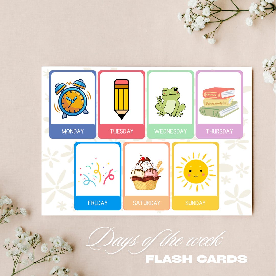 Days of the Week Learning Chart: Fun Kids Educational Poster (digital ...