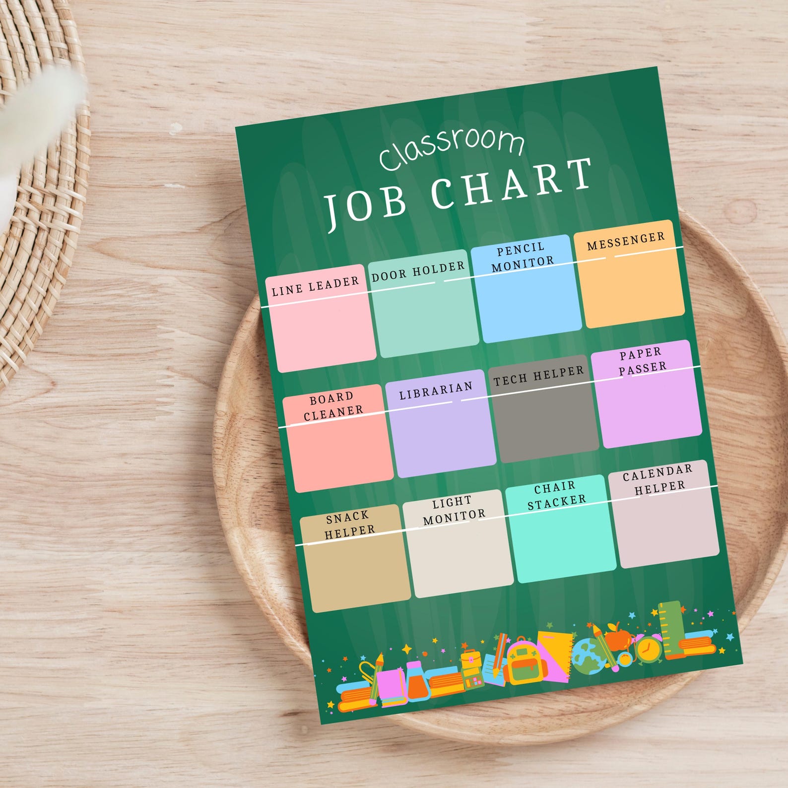 Editable Classroom Job Chart Printable: Teacher Helper, Homeschool (PDF ...