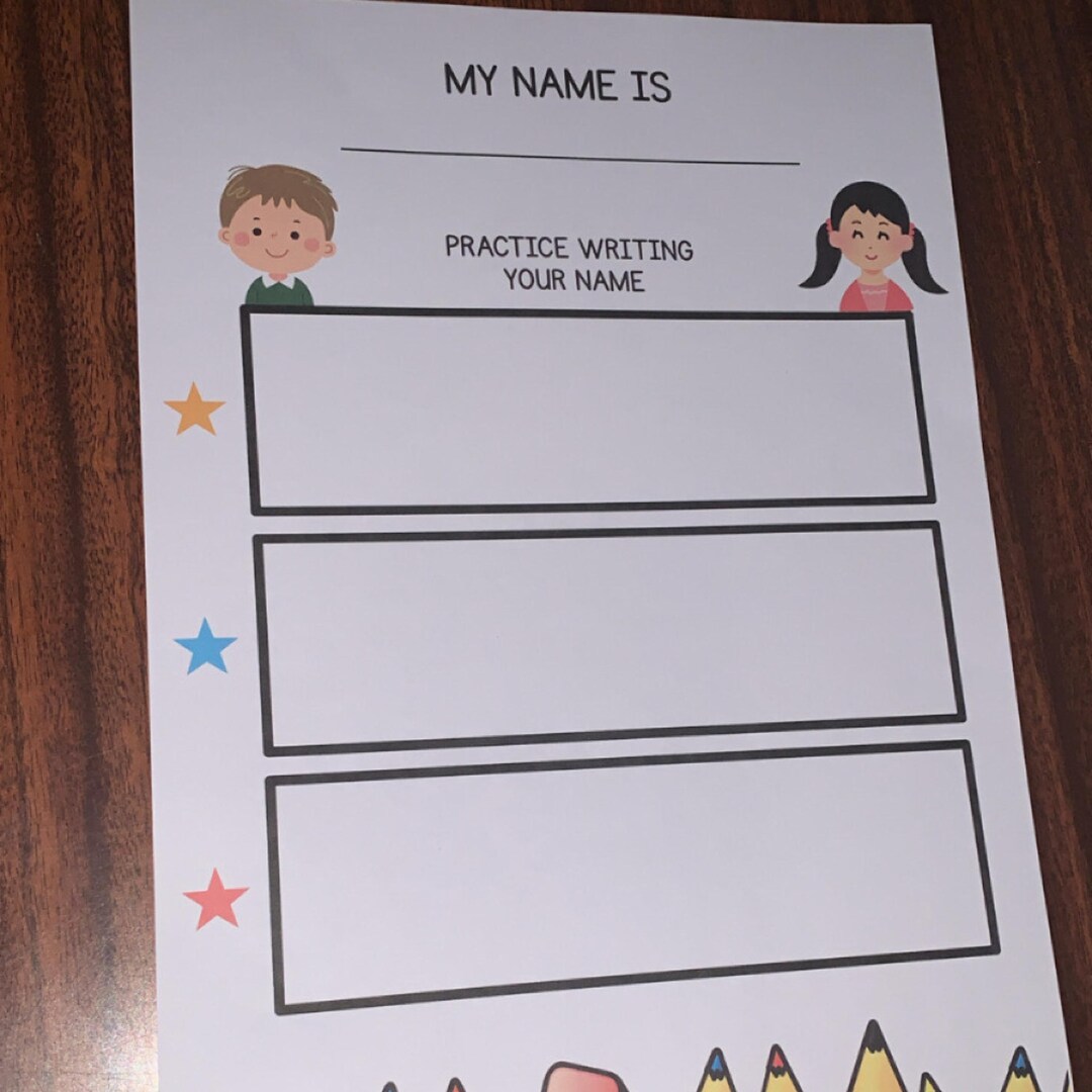 Name Tracing Worksheet Handwriting Practice For Kids Digital Download