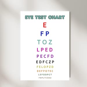 Printable Eye Chart PDF | Minimalist Vision Test Chart | Snellen Style ...