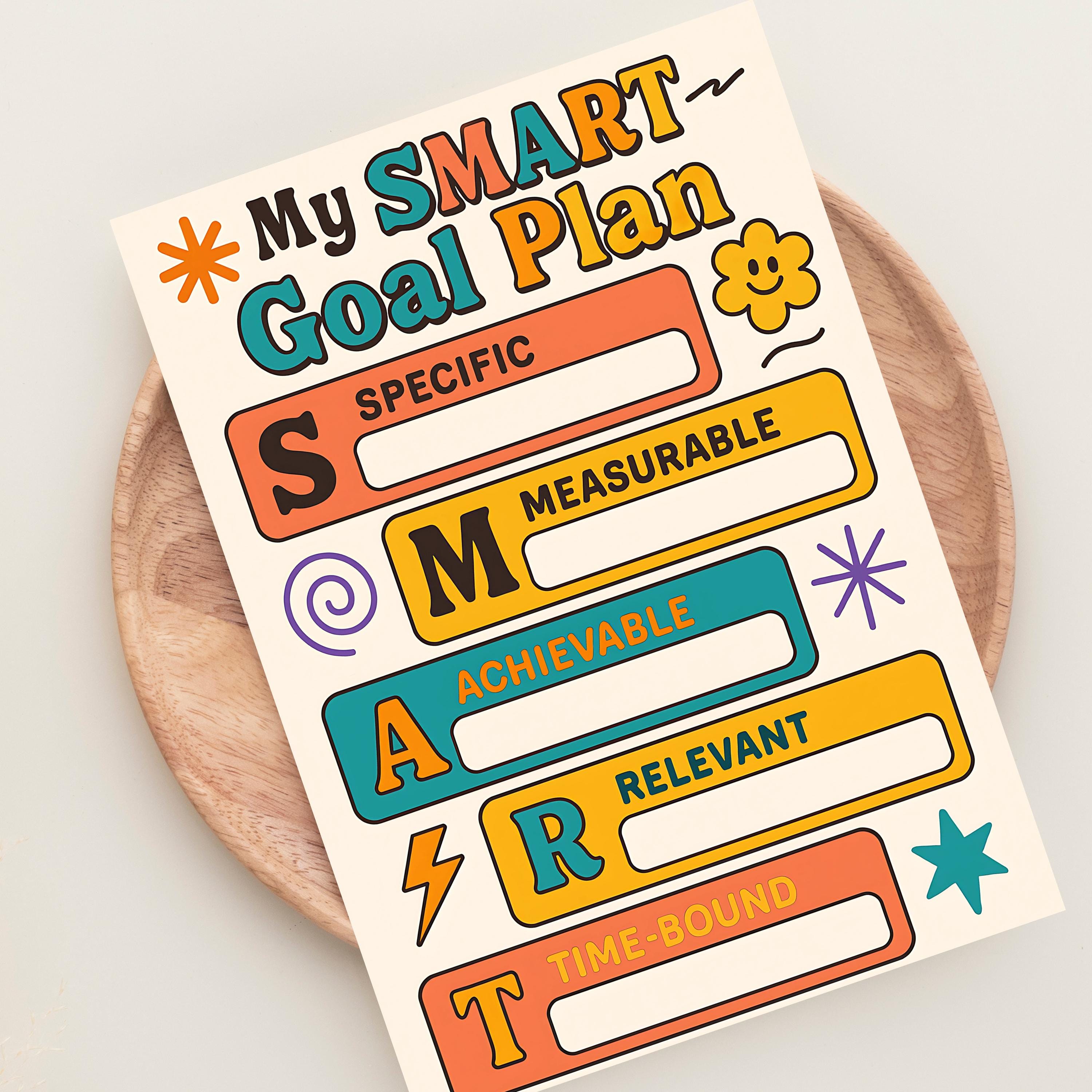 SMART Goals Printable | Goal Setting Worksheet for Kids & Students ...