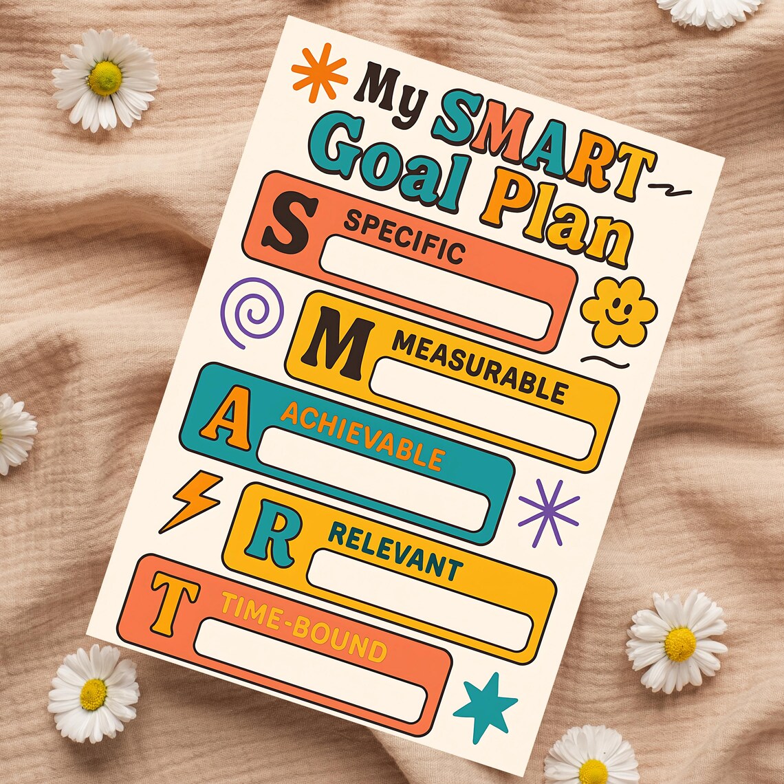 SMART Goals Printable | Goal Setting Worksheet for Kids & Students ...