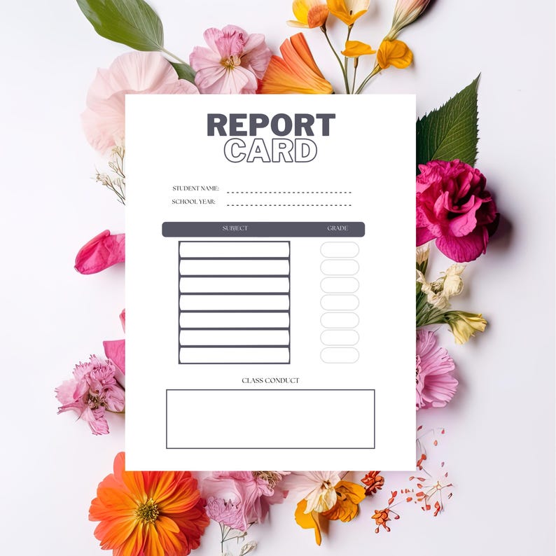 Printable Report Card Template | Editable School Report | Homeschool ...