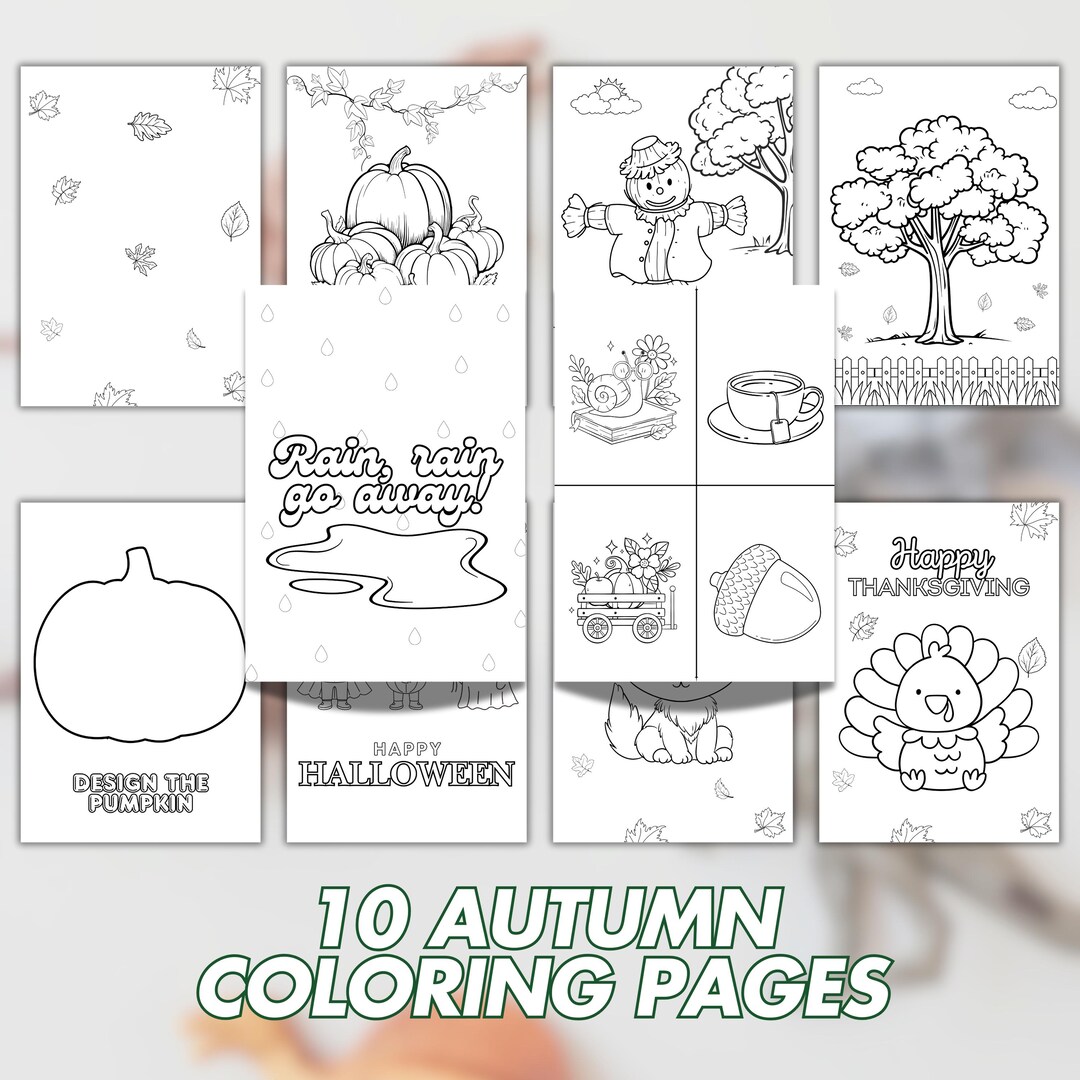 Autumn Coloring Pages PDF – Fall Coloring Sheets for Kids and Adults ...