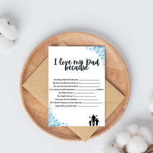 Father's Day Printable for Kids | I Love My Dad Worksheet | Father's ...