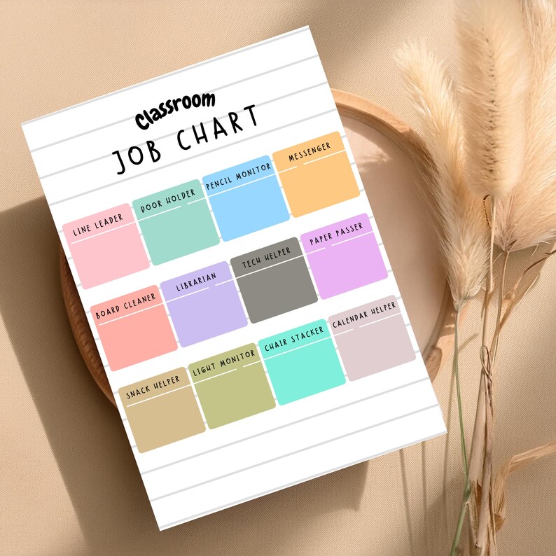 Classroom Job Chart Printable | Reusable Teacher Resource | A4 & US ...