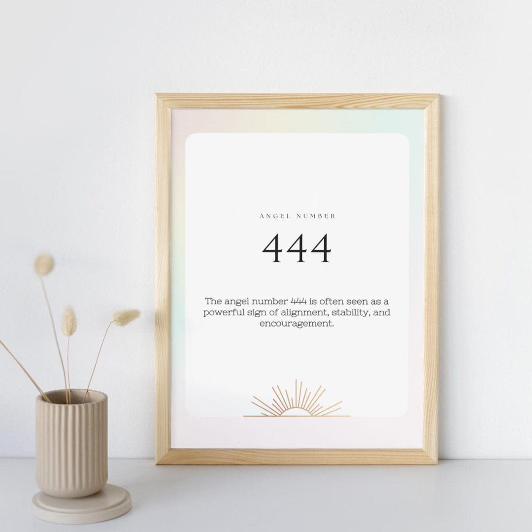Angel Number 444 Printable Poster, Numerology Wall Art, Spiritual Home ...