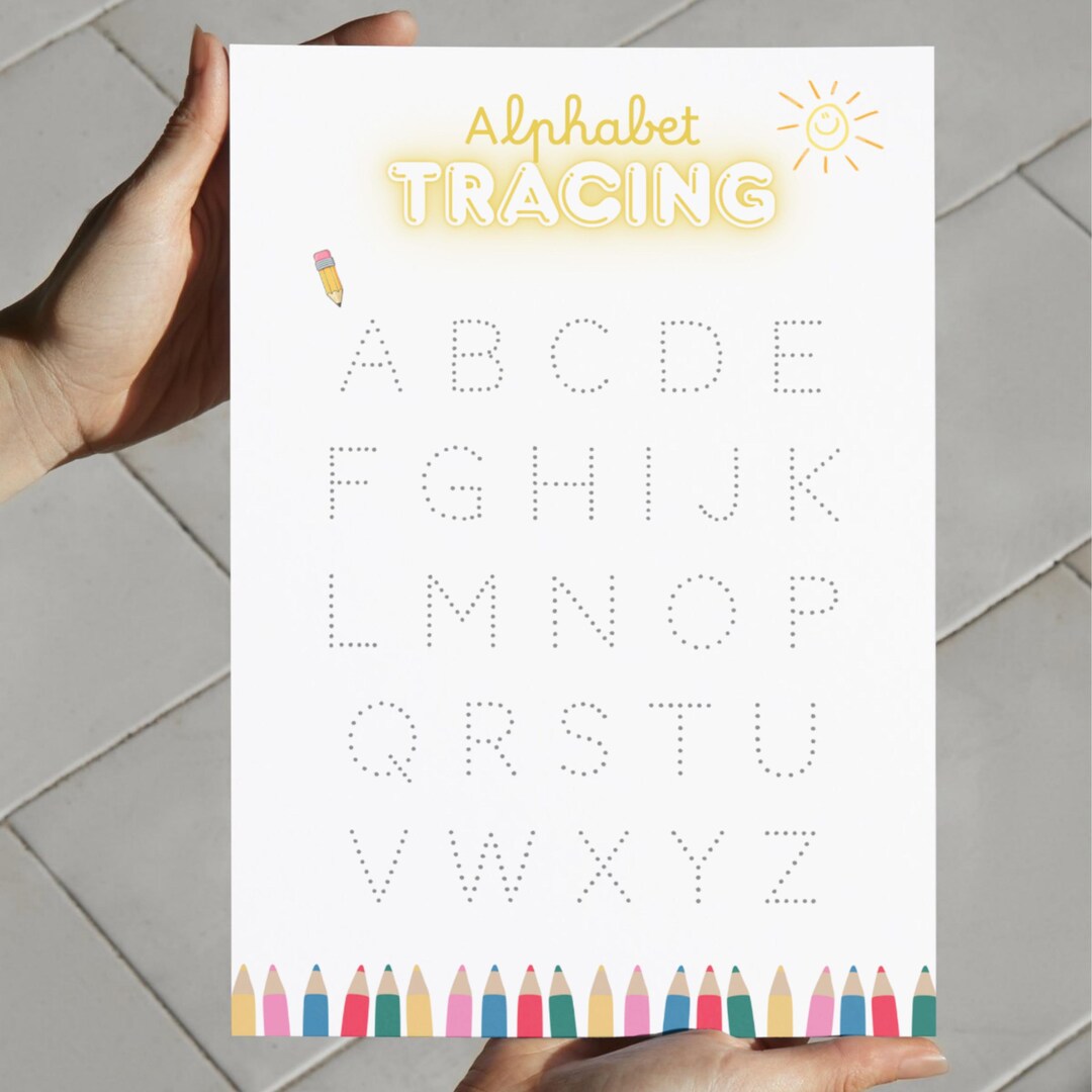 Alphabet Tracing Worksheet: A4 Printable Handwriting Practice (PDF) - Etsy