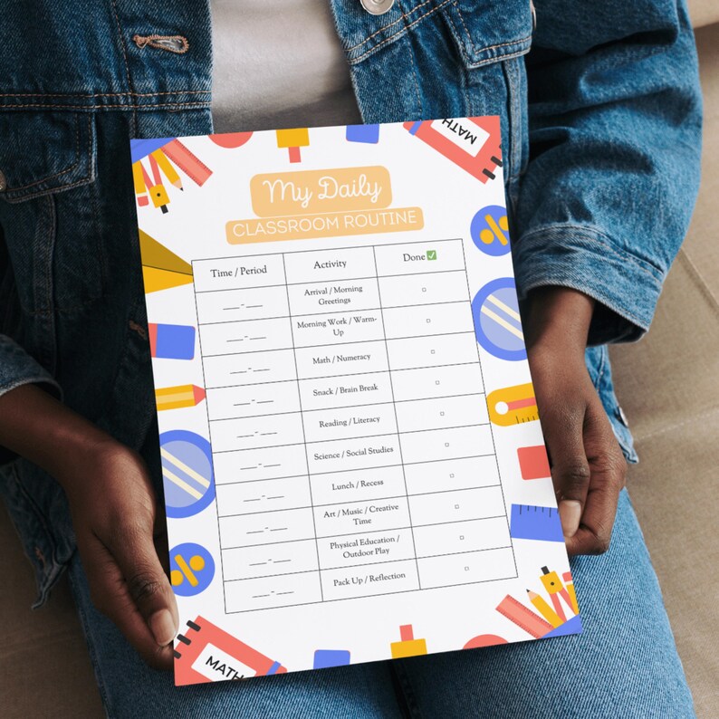 Classroom Routine Chart Printable | Flexible Daily Schedule A4 ...
