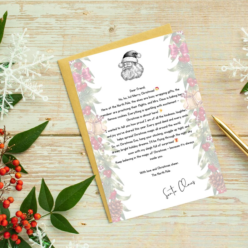 Magical Christmas Letter From Santa | North Pole Printable (A4, Instant ...