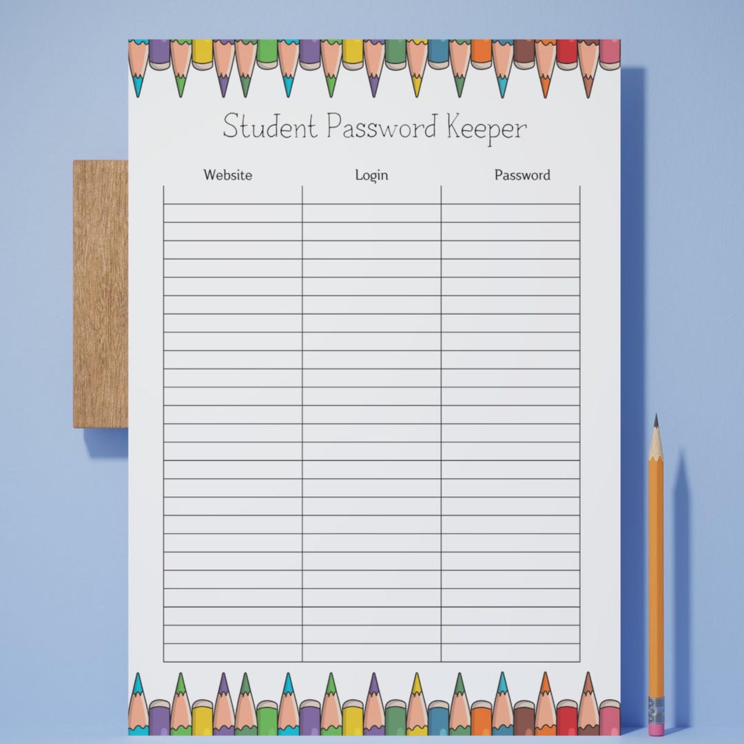 Student Password Keeper Printable: School Login Tracker (editable PDF ...