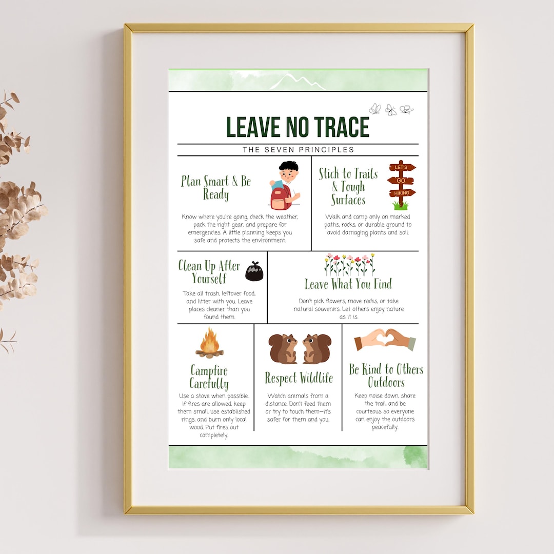 Leave No Trace Poster | 7 Principles, Outdoor Ethics (digital Download ...