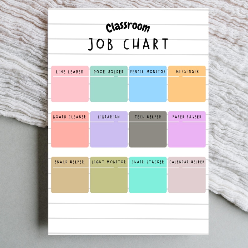 Classroom Job Chart Printable | Reusable Teacher Resource | A4 & US ...