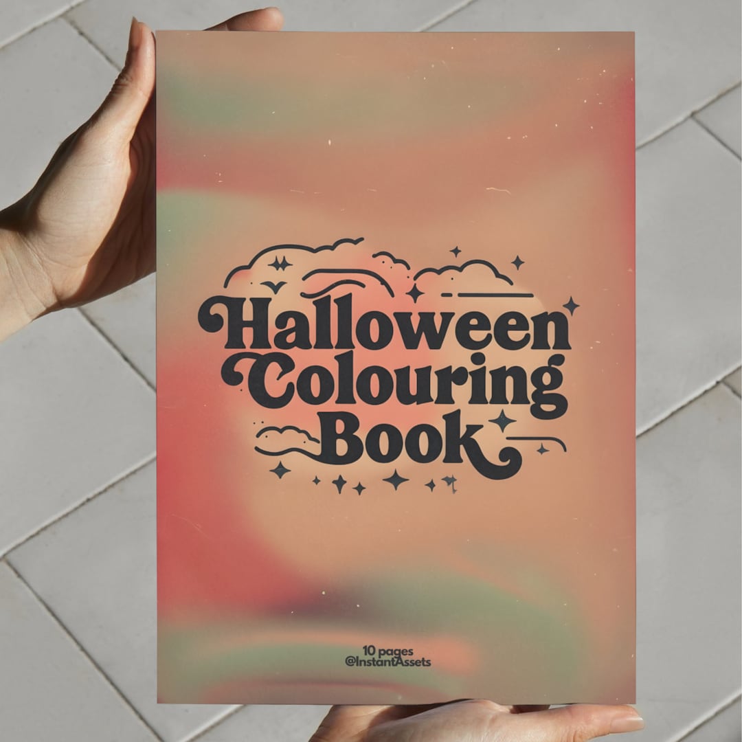 Halloween Printable, Printable Colouring Book, Halloween Gift ...