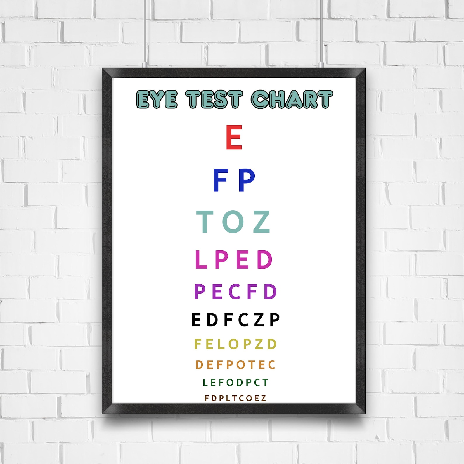 Printable Eye Chart PDF | Minimalist Vision Test Chart | Snellen Style ...