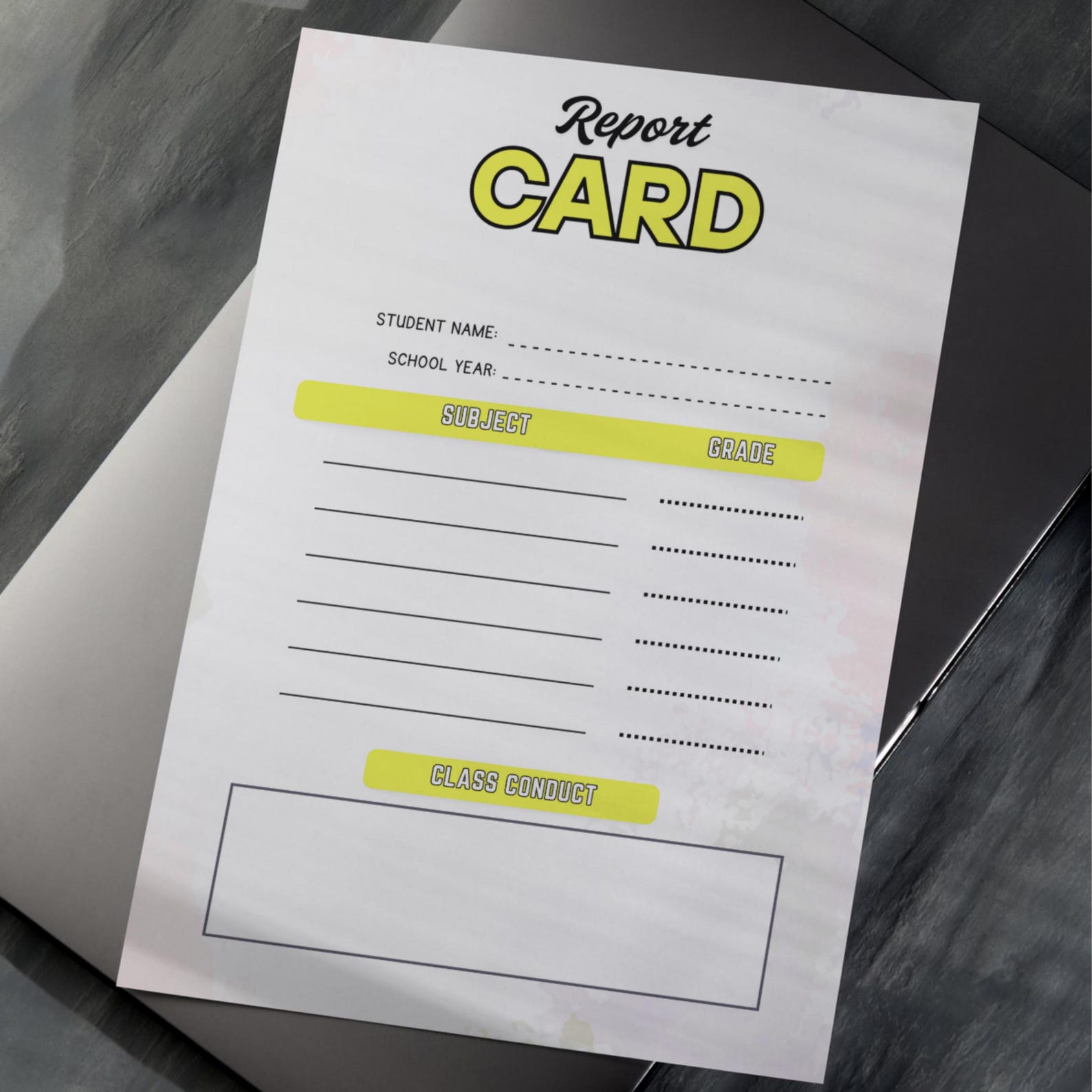 Printable Report Card Template | Editable School Report PDF ...