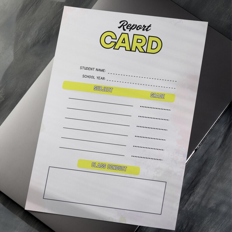 Printable Report Card Template | Editable School Report PDF ...