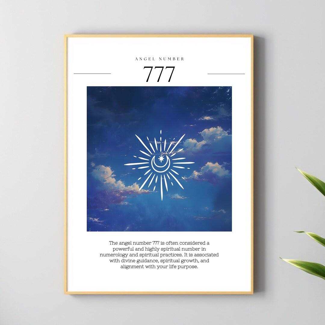 Angel Number 777 Night Sky Print: Spiritual Boho Decor (digital ...