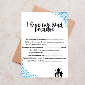 Father's Day Printable for Kids | I Love My Dad Worksheet | Father's ...