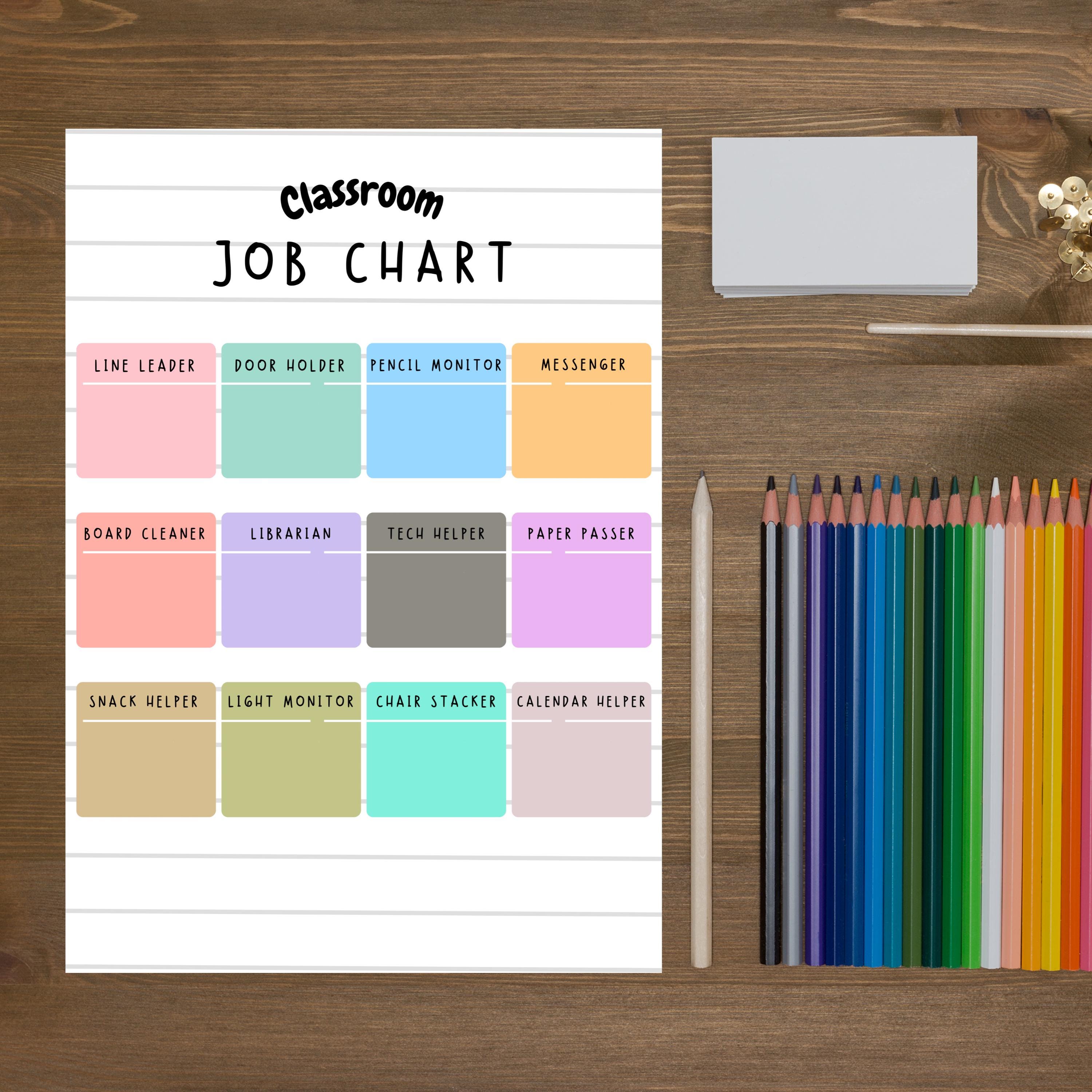 Classroom Job Chart Printable | Editable Teacher Resource | A4 & US ...