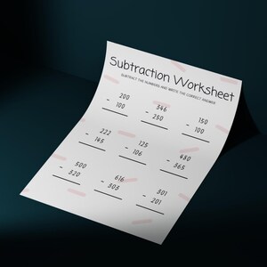 Subtraction Printable Sheets | Math Activity Pages | Homeschool ...