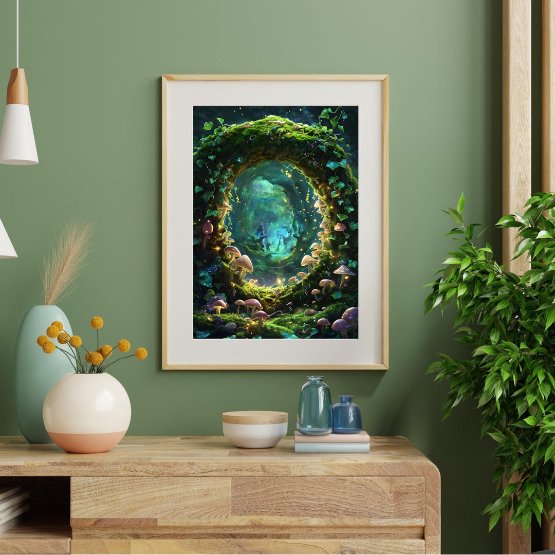 Enchanted Forest Wall Art, Mystical Portal Print, Fairycore Decor ...
