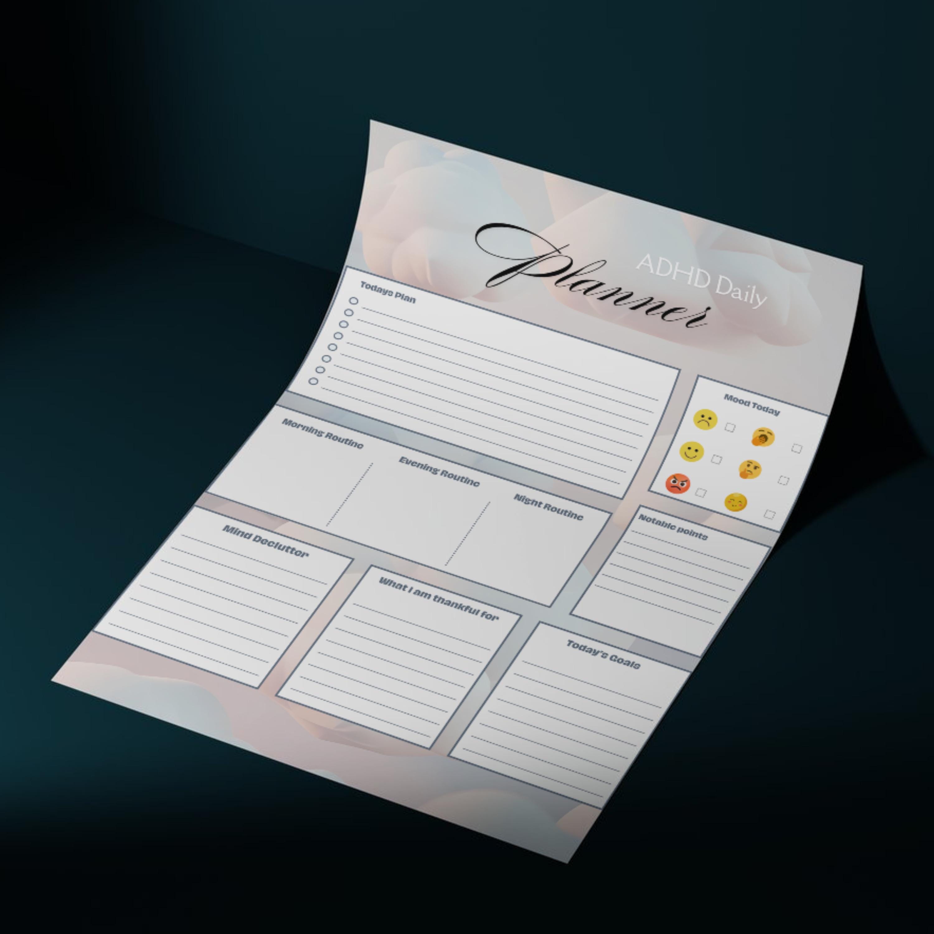 ADHD Daily Planner, Self Care Reminders, Mental Health Organizer ...