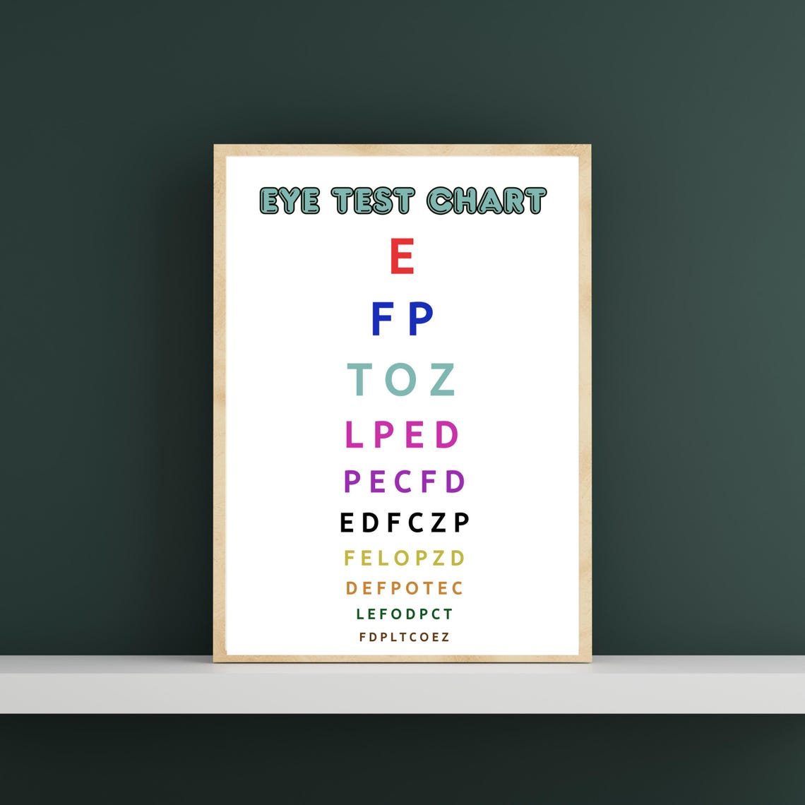Printable Eye Chart PDF | Minimalist Vision Test Chart | Snellen Style ...