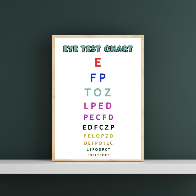 Printable Eye Chart PDF | Minimalist Vision Test Chart | Snellen Style ...