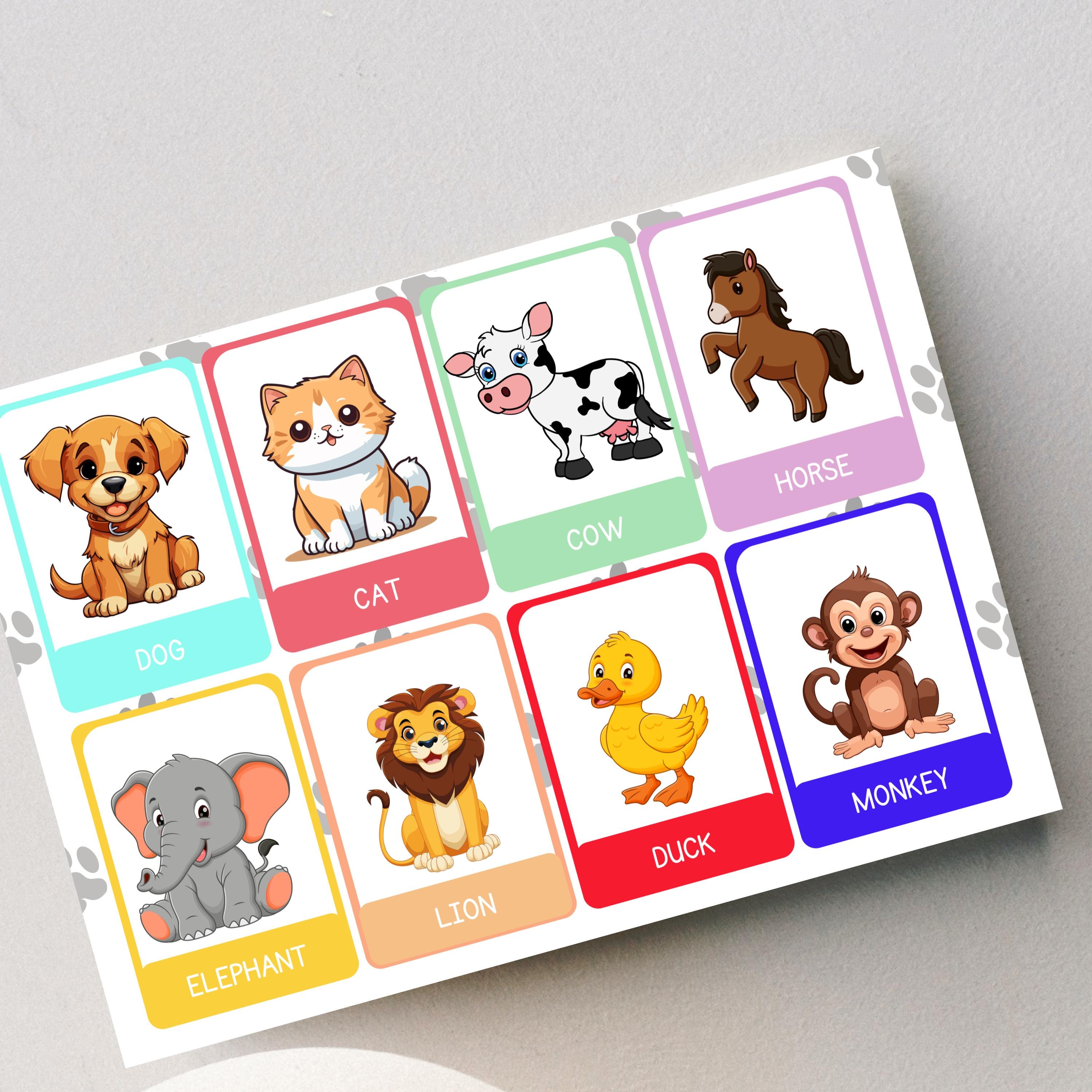 Animal Flashcards Printable PDF | Preschool & Toddler Learning Cards ...