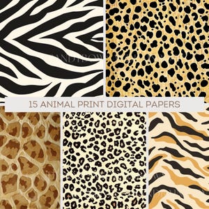 Animal Print Digital Paper - 20 PNG Images of Animal Prints - Cheetah ...