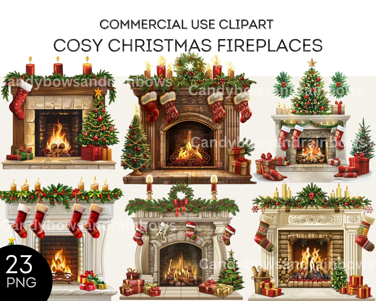 Cosy Christmas Fireplaces Clipart - 23 High Quality PNG Images ...