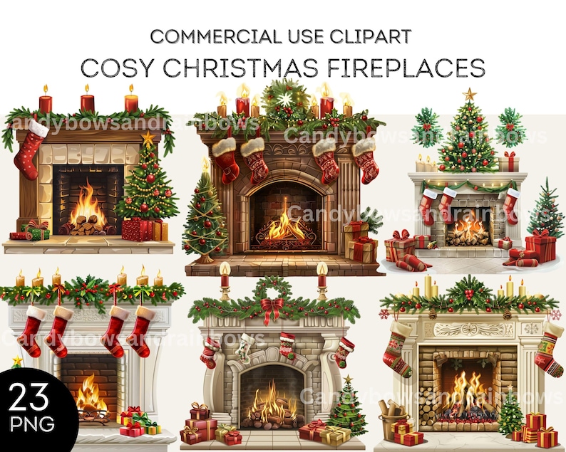 Cosy Christmas Fireplaces Clipart - 23 High Quality PNG Images ...