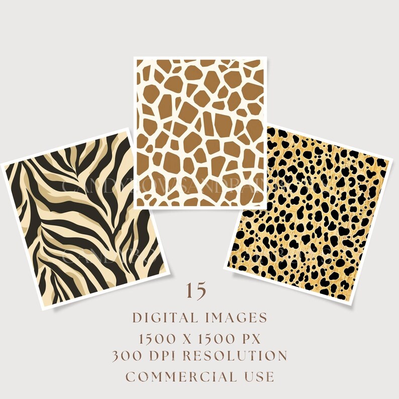 Animal Print Digital Paper - 20 PNG Images of Animal Prints - Cheetah ...