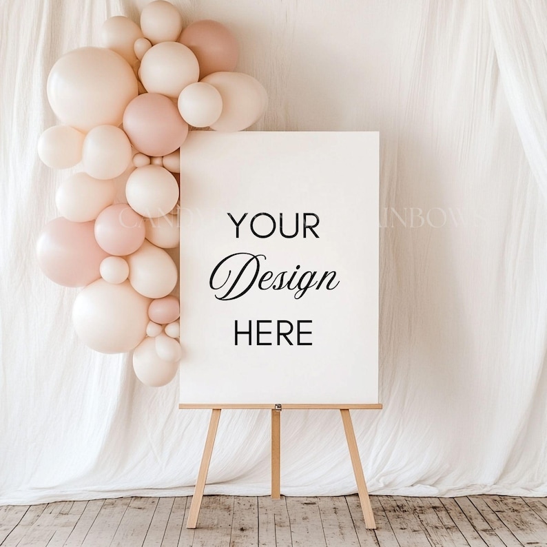 Easel Sign Mockup - Welcome Sign Background Mockup - Blush Pink ...