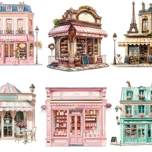 Colourful Parisienne Shops and Cafes Clipart - 30 PNG Images of ...