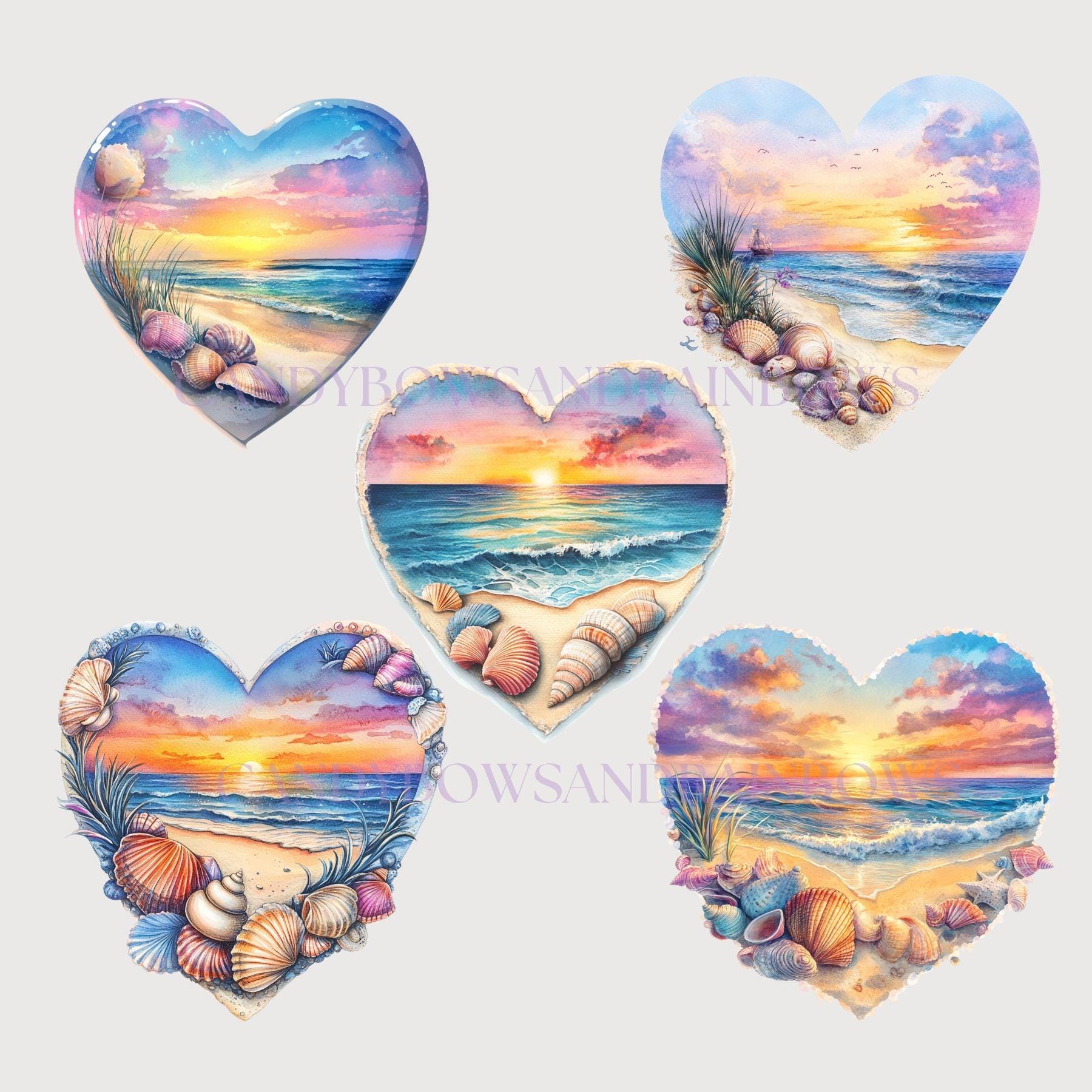 Beautiful Heart Shaped Beach Scene Clipart - 23 High Quality PNG Images ...